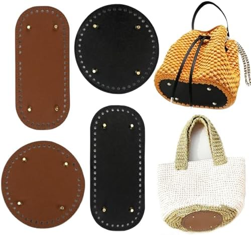 4 Pack Bag Bases for Crochet,Hand-Woven Bag Base,PU Leather Handbag ...