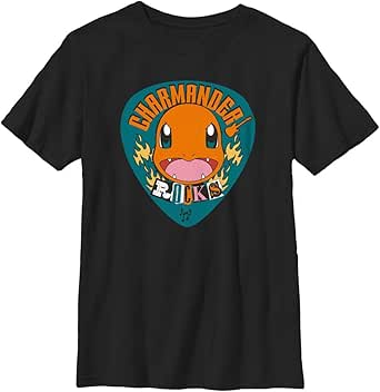 Amazon.com: Pokemon Kids Charmander Rocks Boys Short Sleeve Tee Shirt ...