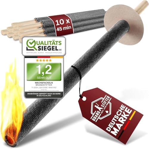 Brandstifter® 10 x bis zu 45 Minuten Fackeln für Hochzeit, Kinder ...