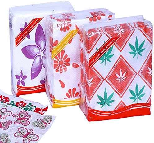 Softouch Tissue Paper Napkins 100 pcs. Each- Set of 3 (Multicolour ...