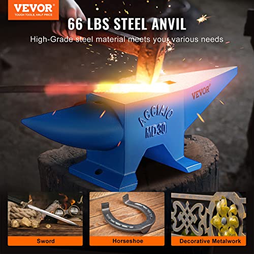 Snapklik.com : Single Horn Anvil 66Lbs Cast Steel Anvil Blacksmith For ...