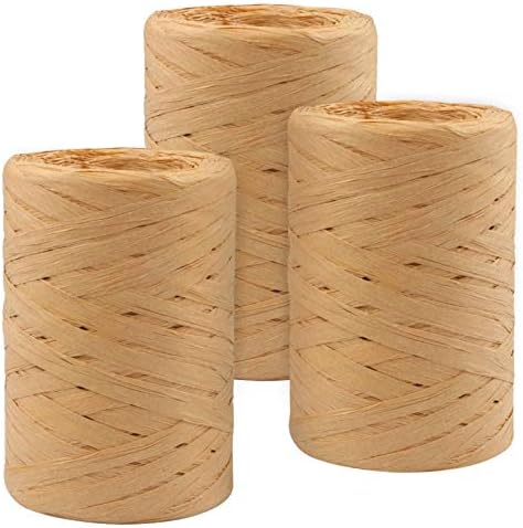 Raffia Paper Ribbon 328 Yards Raffia Ribbon Natural Raffia String Kraft ...