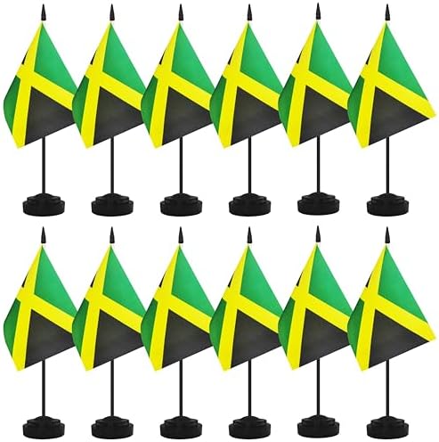 Amazon.com: Yamiuo 12 Pack Jamaica Desk Flags, Jamaican Desktop Flag ...