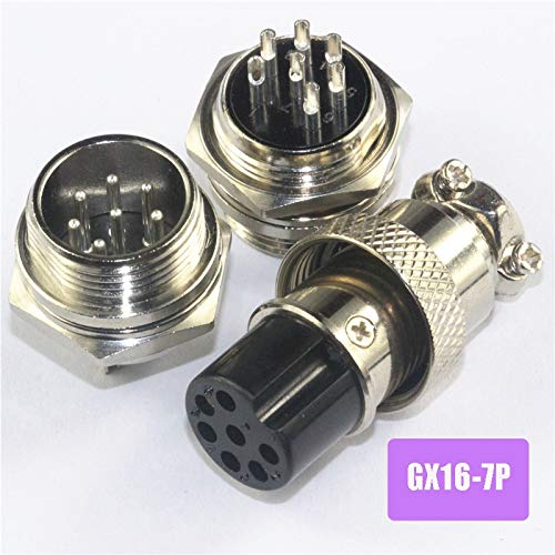 Amazon.com: Gimax 40set=80pcs GX16-7P Industrial Adaptor M16 7Pin Jack ...
