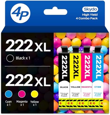 222XL Ink Cartridges Replacement for Epson 222XL Ink cartridges 4 Combo ...