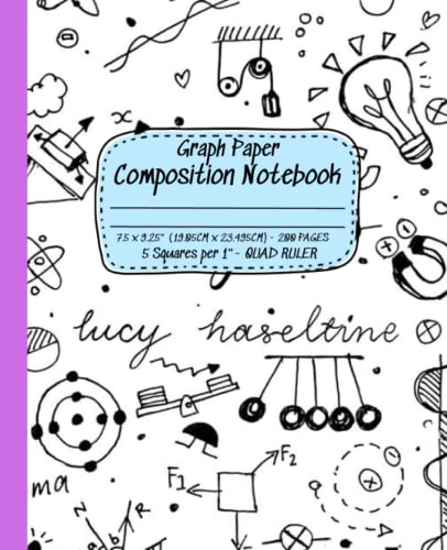 『Graph Paper Composition Notebook quad ruled 5x5 200 Pages (7.5" x 9.25 ...