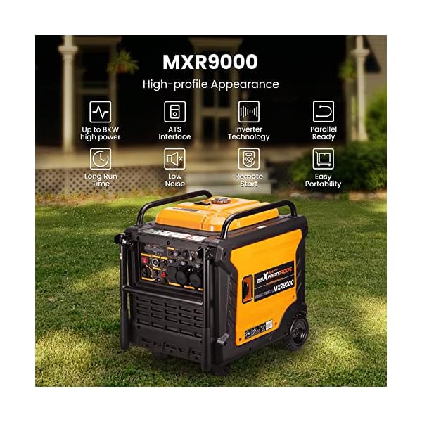 maXpeedingrods 8000W Petrol Inverter Generator Portable With ATS Interface Electric Start for ...