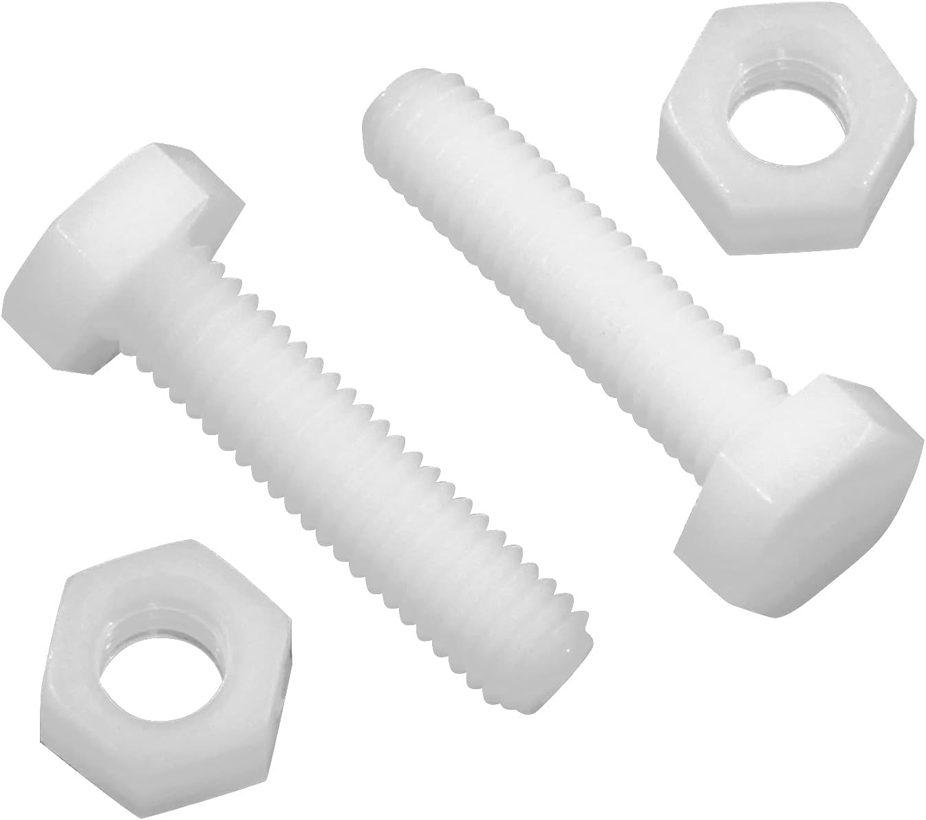 Amazon.com: 10 x White Hexagon Head Screws Polypropylene (PP) Plastic ...