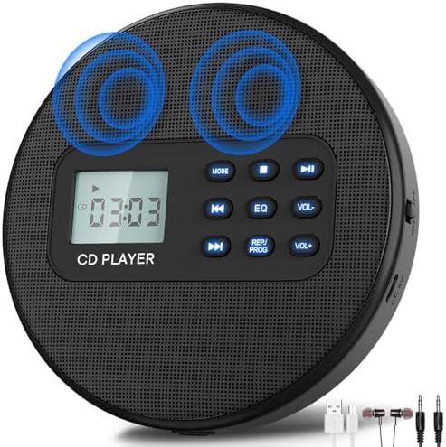 Amazon.com: ARAFUNA Portable CD Player with Dual Stereo Speakers ...