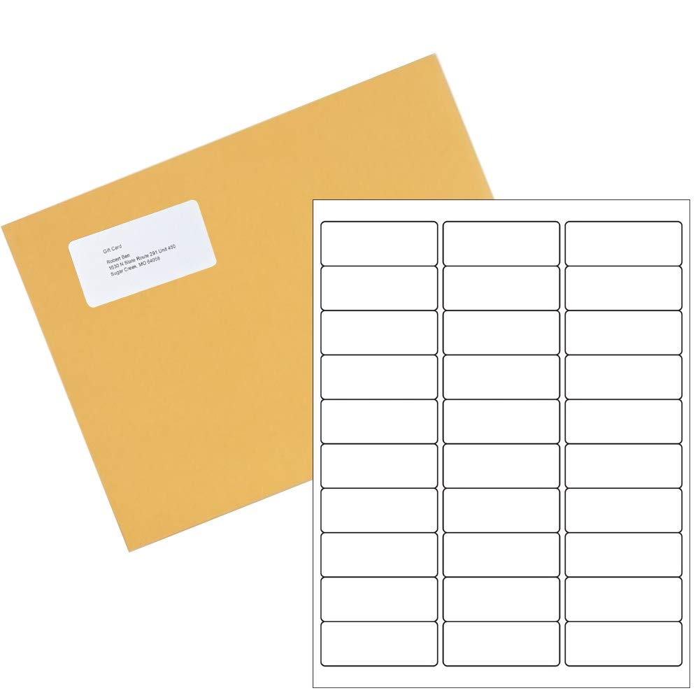 Snapklik.com : RyhamPaper White Sticker Labels, 30-UP 1" X 2-5/8 ...