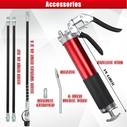 CYEER Heavy Duty Grease Gun, 7000 PSI High Pressure Professional Pistol ...