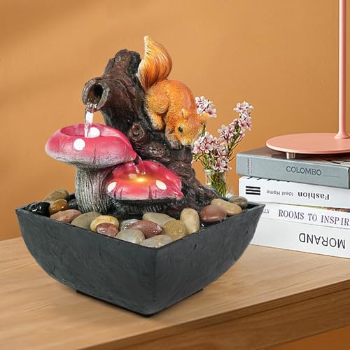 Ferrisland Tabletop Water Fountain Indoor - 3 Tiered Waterfall Fountain ...