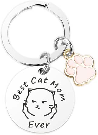 Amazon.com: yaozeio Cat Mom Keychain Birthday Gifts for Women Friends ...
