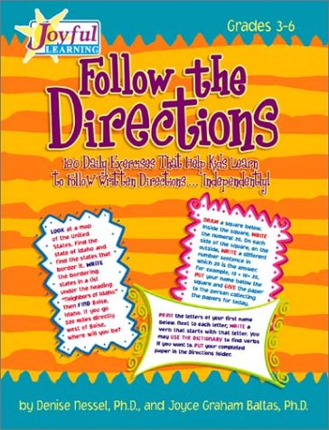Joyful Learning: Follow The Directions: Grade 3-6: Baltas, Joyce ...