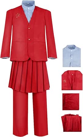 Amazon.com: Coriolanus Snow Costume Games Red Mentor Uniform Suit ...