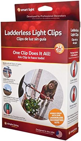 Amazon.com : Simple Living Products Smart Ladderless Light Clips (Box ...