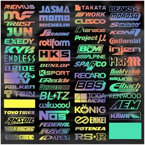 Amazon.co.jp: Random 15 PCS Racing Sponsor Stickers and Decals JDM EDM ...