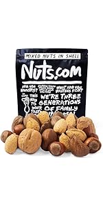 Amazon.com : Nuts.com – Mixed Nuts in Shell – 2 Lb Bag, Healthy Snack ...