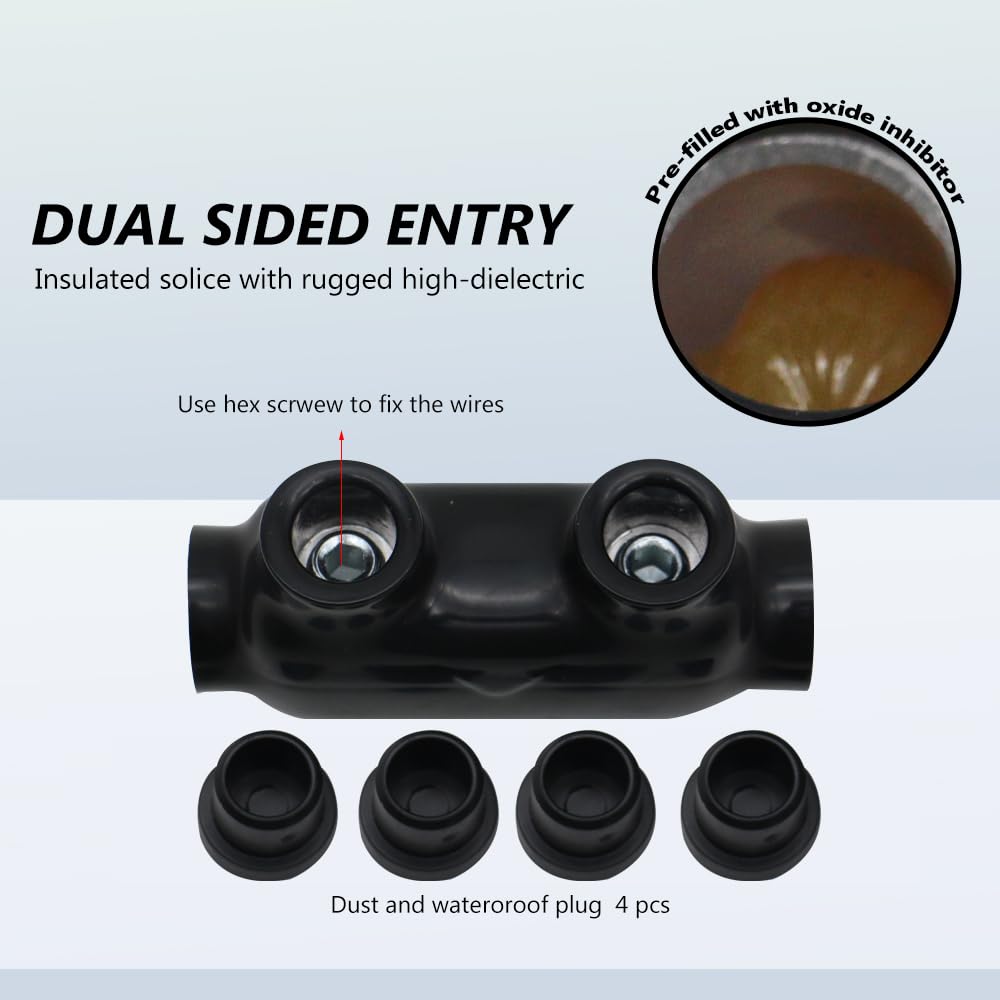 Snapklik.com : AIRTAK 2-14 AWG Insulated Inline Splice Connector Black ...