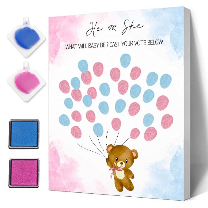 Amazon.com: Gender Reveal Fingerprint Ballon Tree, Funny Baby Shower ...