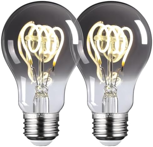 TORCHSTAR A19 Decorative Light Bulb, Smoke Gray Glass E26 Base LED Bulb ...