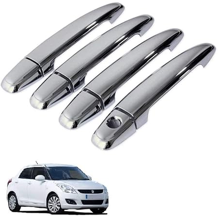 AUTOXYGEN Car Chrome Plated Door Handle Cover for Maruti Swift Dzire ...