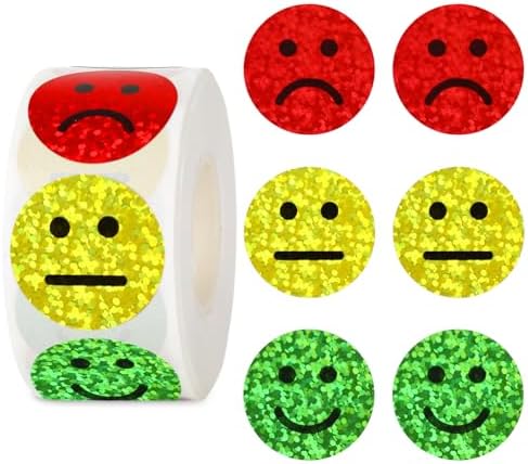 Amazon.com: JarThenaAMCS 600Pcs Smile Face Stickers 3 Colors Smile ...