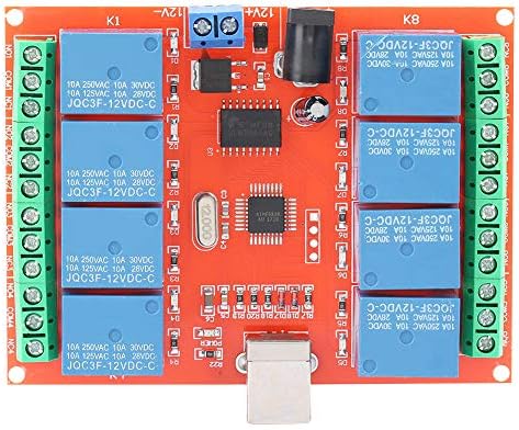 USB Relay Module, 12V 8 Channel Driver-Free Relay Module Programmable ...