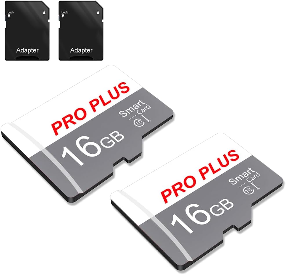 Amazon.com: 2 Pack TF Card 16GB with Adapter, High Speed Memory Card ...