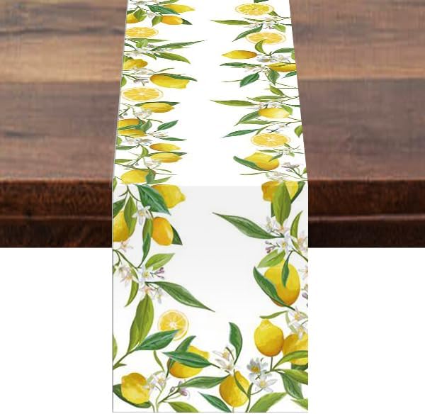 Amazon.com: Spring Table Runner Lemon Watercolor Painting 13x72 inches ...