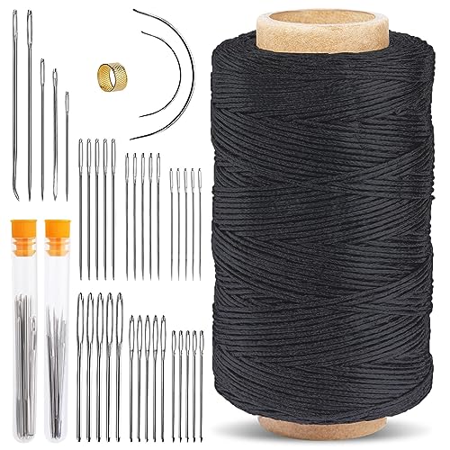 Snapklik.com : Waxed Thread, Leather Sewing Waxed Thread, Black Waxed ...