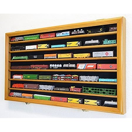 Amazon.com: HO Scale Model Train Display Case Cabinet Wall Rack w/98% ...