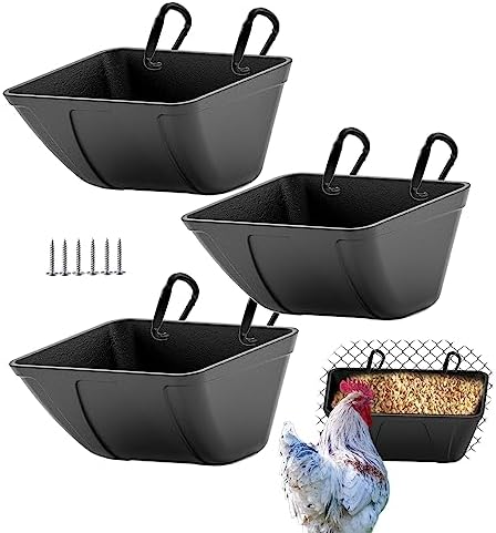 Duck Coop 4-Pack Hanging Livestock Feeder Troughs - Perfect For ...
