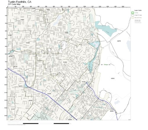 ZIP Code Wall Map of Tustin Foothills, CA ZIP Code Map Not Laminated ...