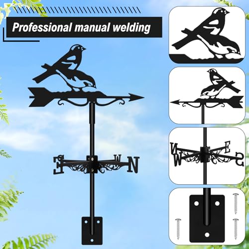 CosyCaya Birds Weather Vane – Retro Cockerel Weathervane Silhouette ...