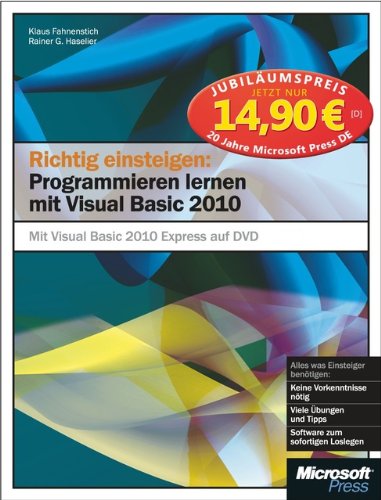Amazon.com: Richtig einsteigen: Programmieren lernen mit Visual Basic 2010, Jubiläumsausgabe zum ...