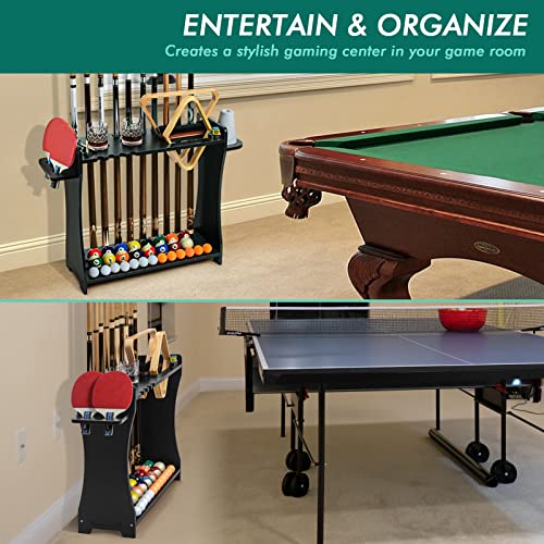 Snapklik.com : Pool Stick Holder Floor Stand, 2-in-1 Pool Cue Rack ...