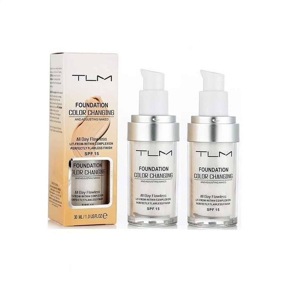 Amazon.com : 2Pcs TLM Color Changing Foundation Makeup, Moisturizing ...