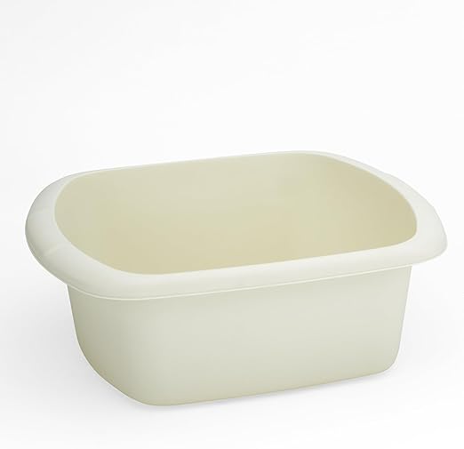 Washing Up Bowl for Sink | Cream Small Rectangular Plastic Sink Bowls ...