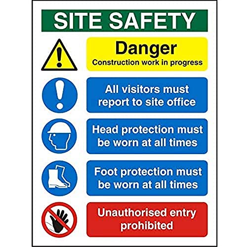 Seco Site Safety, Danger Construction Work in Progress Sign, 600mm x ...