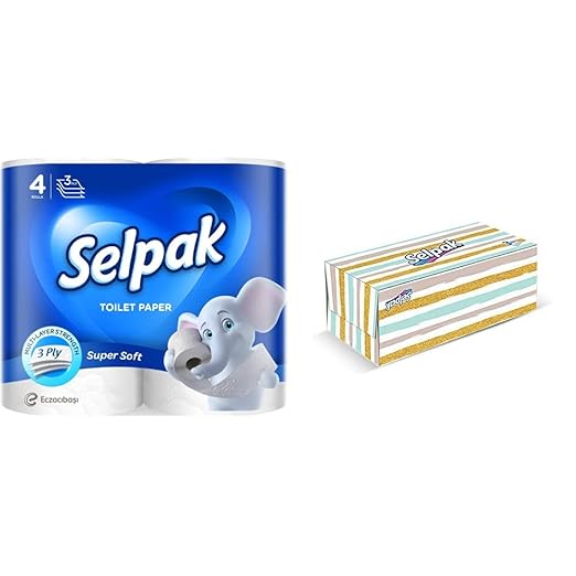 Selpak Toilet Paper Bathroom Tissue Roll - 3Ply (4 Rolls/Pack) & Selpak ...