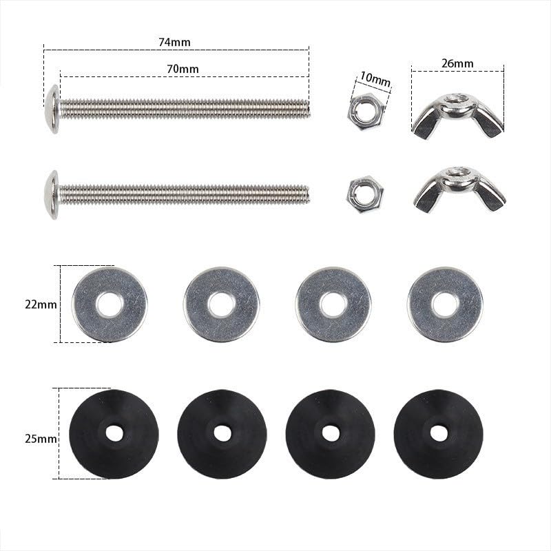 4 Pcs Toilet Tank Fixing Kit, Toilet Cistern Bolts, Stainless Steel ...