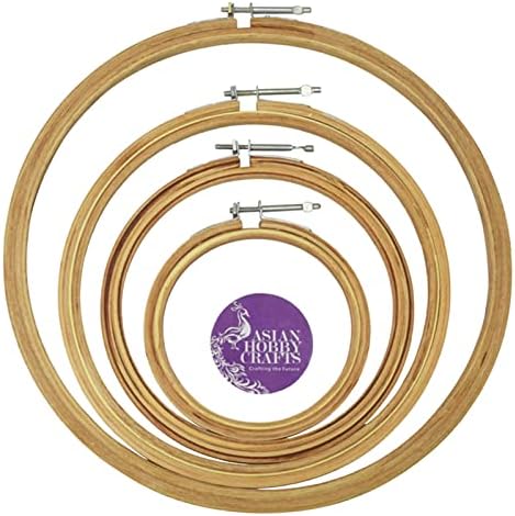 Asian Hobby Crafts 4 Pieces Wooden Embroidery Ring, Stitch Work, Craft ...