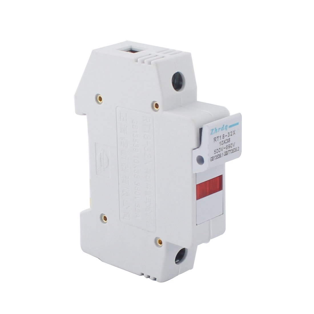 uxcell RT18-32X AC 380V 32A 1 Pole 10x38mm DIN Rail Mount Fuse Holder Base : Amazon.in: Home ...