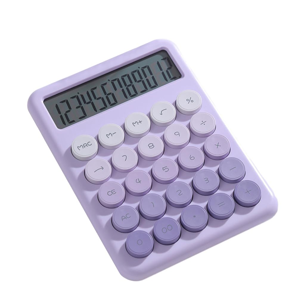 Desktop Calculator 12 Digit Large LCD Display Big Round Button Cute ...
