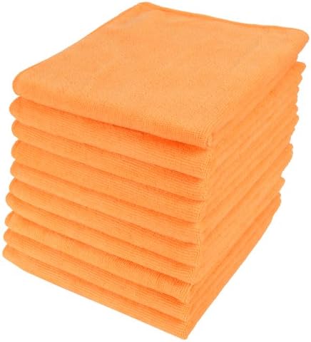 Micro-Pro Orange Microfibre Cleaning Cloths 10 Pack - 280gsm, 40x40cm ...