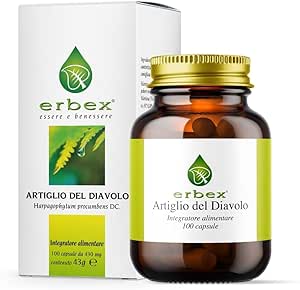 Erbex Integratore Artiglio del Diavolo Forte 100 Capsule - Benessere ...