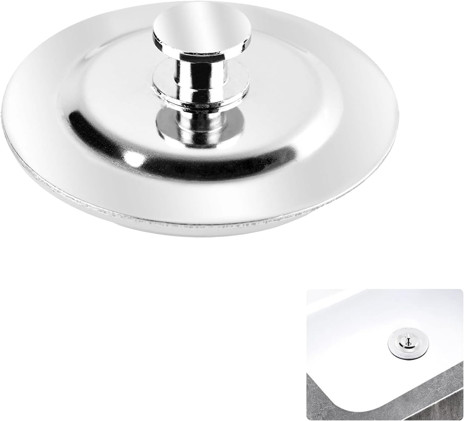INBOLM Stainless Steel Bath Stopper and Replacement 40mm, Chrome Sink ...
