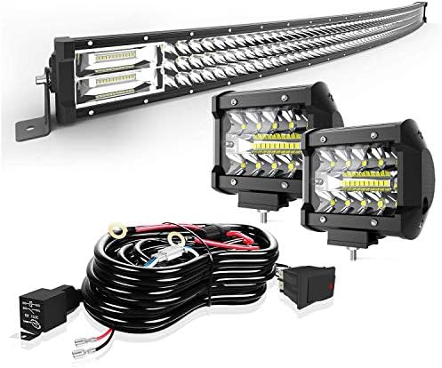 Amazon.com: 42" LED Light Bar Curved Triple Row 576W Light Bars Off ...