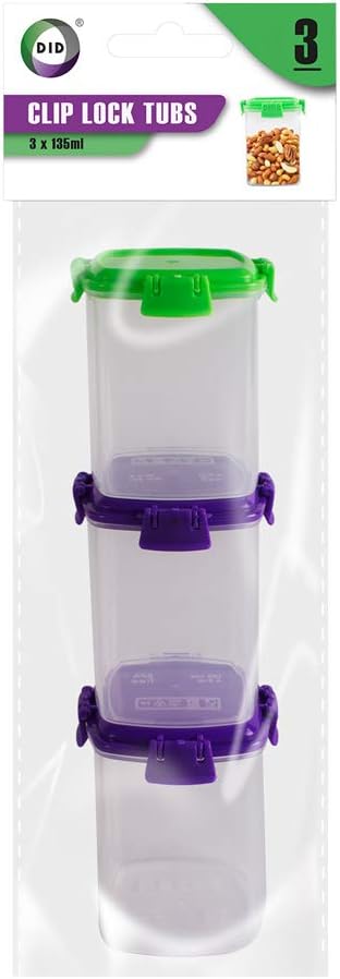 Clip Lock Tub Set of 3 Kitchen & Pantry Organizer Stackable Leak Proof ...